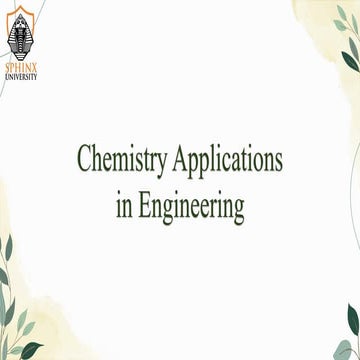 Chemistry Applications in Engineering | PDF