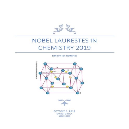 Nobel laureates in chemistry 2019 | DOCX