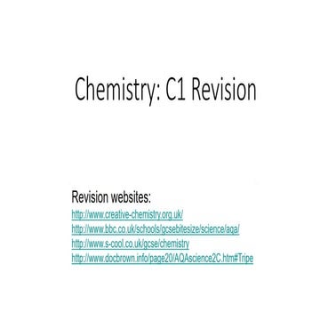 Chemistry C1 Revision PowerPoint | PPTX