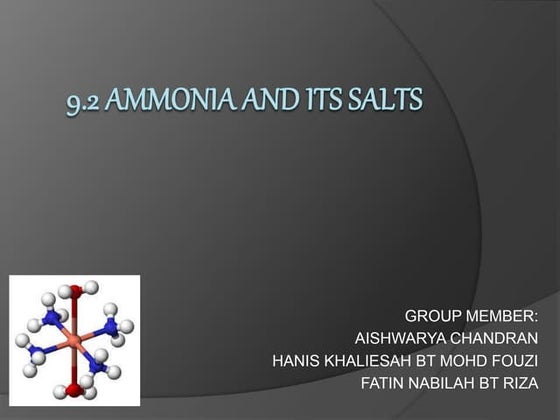 Ammonia | PPTX | Chemistry | Science