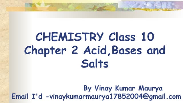 Acids, Bases and Salts Class - 10th | PPTX