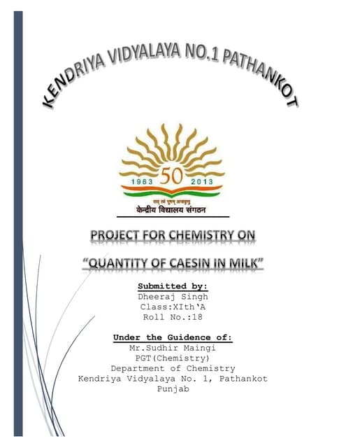 Chemistry Investigatory Project - CBSE Class 12 | PDF