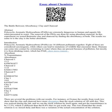 Chemistry Essays | PDF