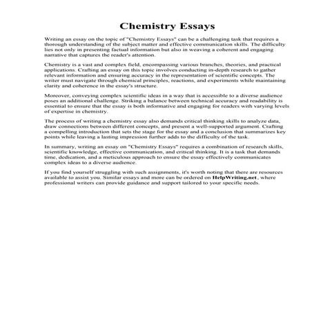 Chemistry Essays | PDF