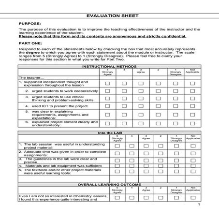 Chemistry_evaluation sheet | PDF