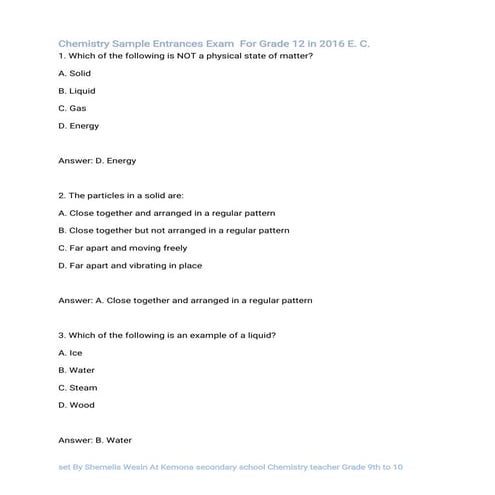 Chemistry Grade 9 Unit 5 chemical bonding | PDF