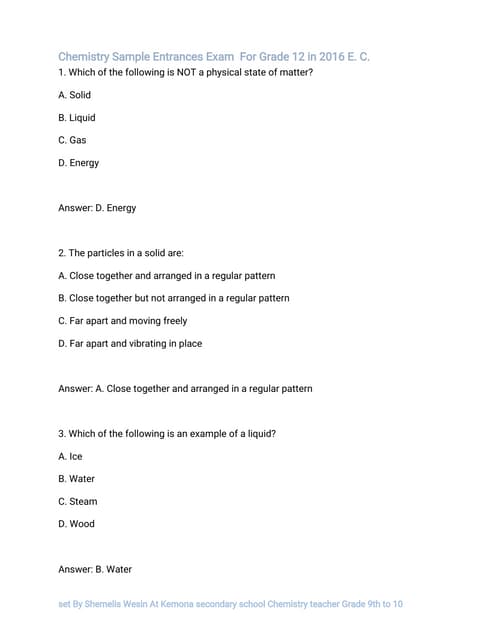 Chemistry Grade 11 Unit 3 Chemical Bonding 1 [1] Pdf