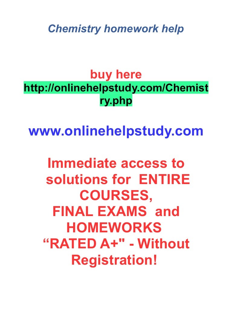 Chemistry homework help