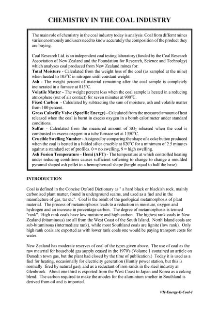 analysis of coal,proximate analysis of coal | PPTX