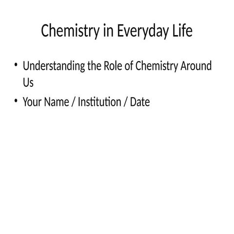 Chemistry in everyday life | PDF