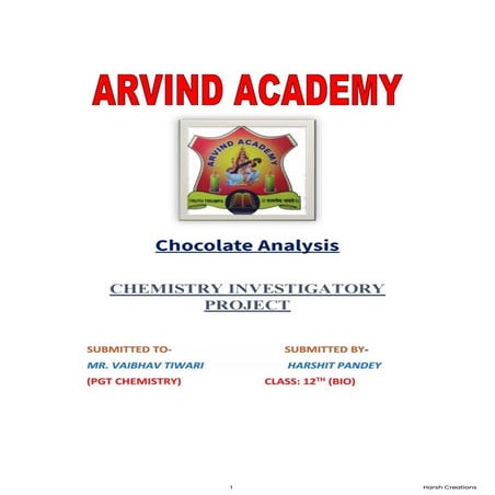 Chemistry Investigatory Project Class 11 & 12 | PDF