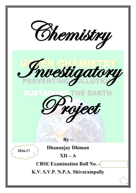 Chemistry project for Class 12 | DOCX