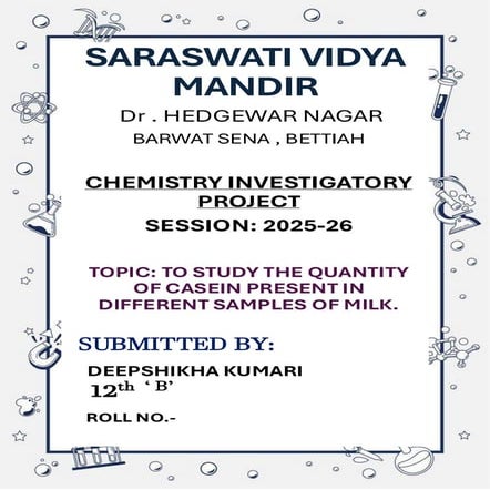 Chemistry project part 1 caseins in milk...... | PDF