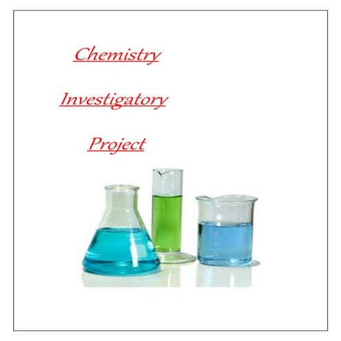 Chemistry Investigatory Project Cover Page