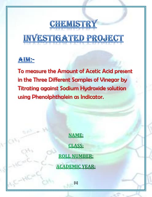 Chemistry investigatory project on Antacids | PDF