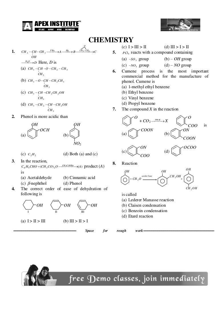 Chemistry Sample Paper For IIT JEE chemistry-sample-paper-for-iit-jee