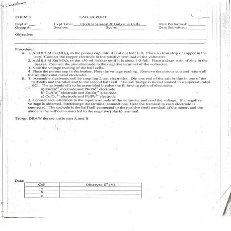 Chemistry Titration Lab Report Handout | PDF