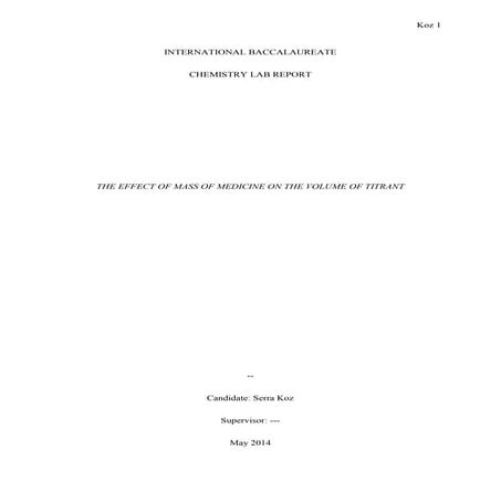 Chemistry Lab Report 2 | PDF