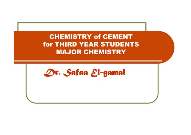 Manufacturing of portland cement | PPTX