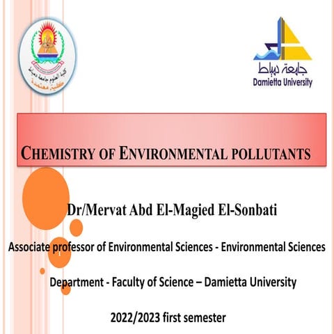 Chemistry of Environmental pollutants.pdf | Chemistry | Science