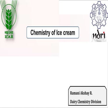 Chemistry of ice cream | PPTX