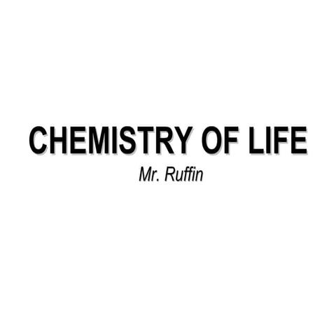 Chemistry Of Life | PPT