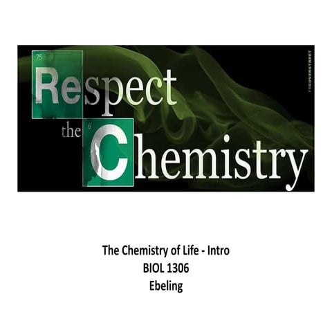 Chemistry of life -intro | PPTX