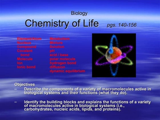 The Chemistry of Life | PPT