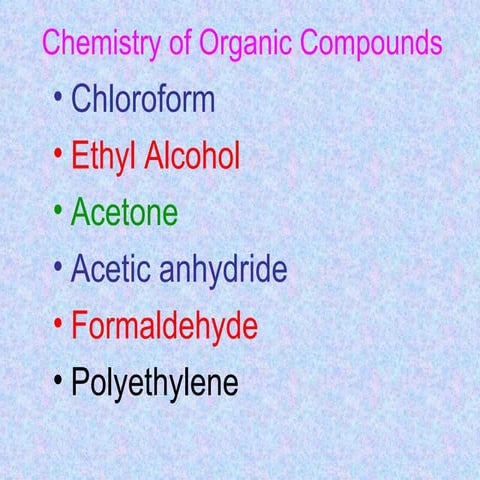 Chemistry of organic compounds | PPT