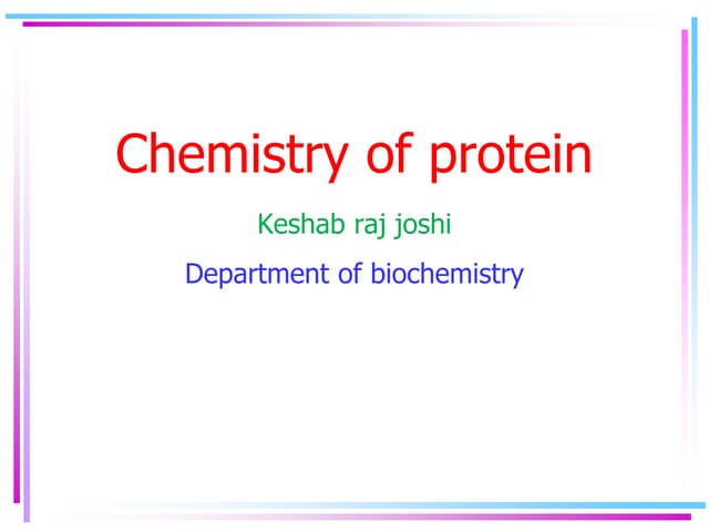 Proteins: Biochemistry | PPTX