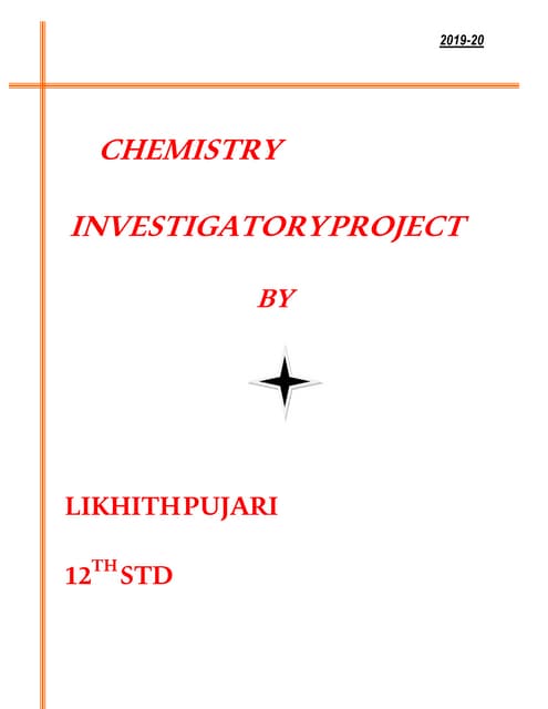 Chemistry Investigatory Project on Setting Of Cement Class 12 | PDF
