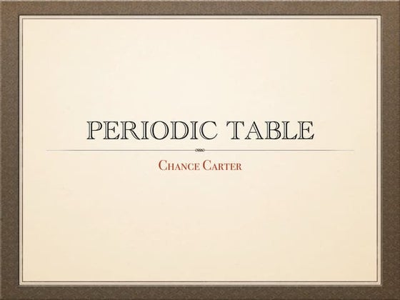 The periodic table | PPT