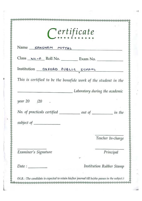 Class 11 Chemistry Practical File 2021-22 with Observationsa | PDF