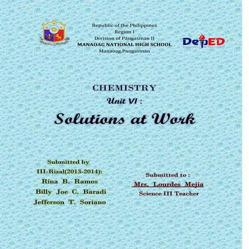 Chemistry project | PDF