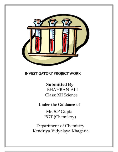 Chemistry investigatory project | PDF