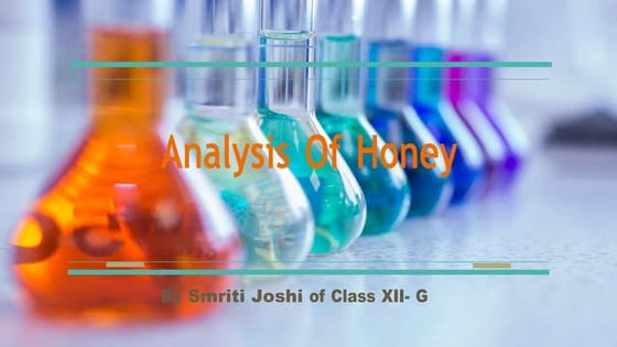 chemistry project for class 12 on analysis of honey | DOCX