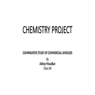 CHEMISTRY PROJECT for class 12 acids and base | PPTX