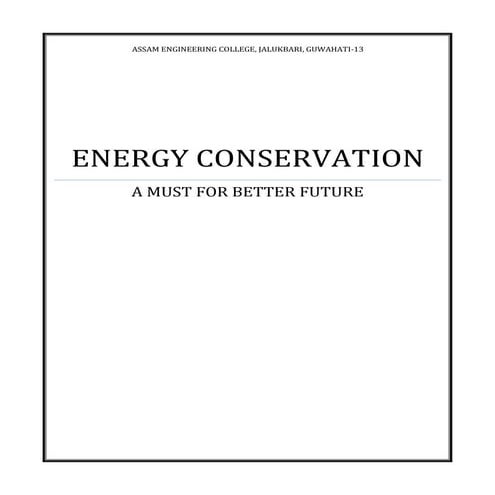 Project on Energy Conservation | PDF