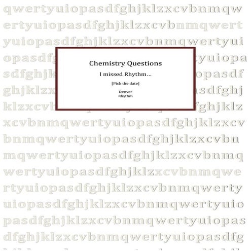 Chemistry questions i00 | PDF