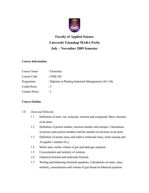 new syllabus 11 chemistry | PDF