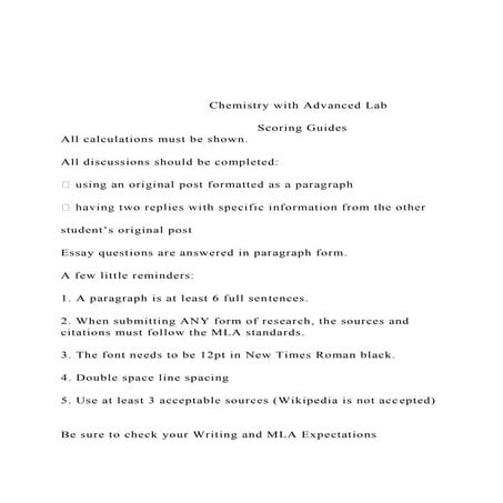 Chemistry with Advanced.docx | Chemistry | Science