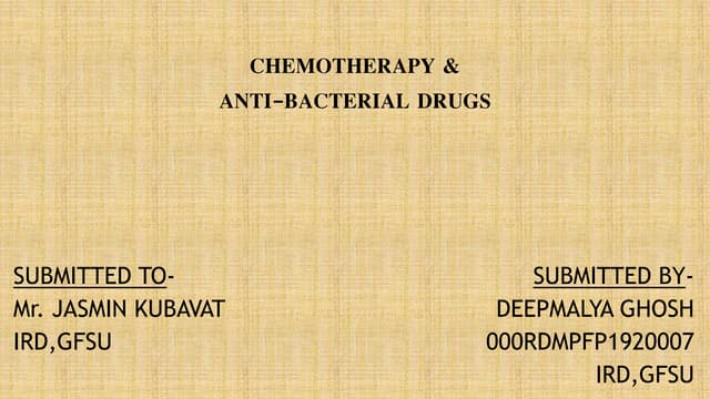 Chemotherapy & Anti bacterial drugs | PPTX Chemotherapy & Anti bacterial drugs | PPTX