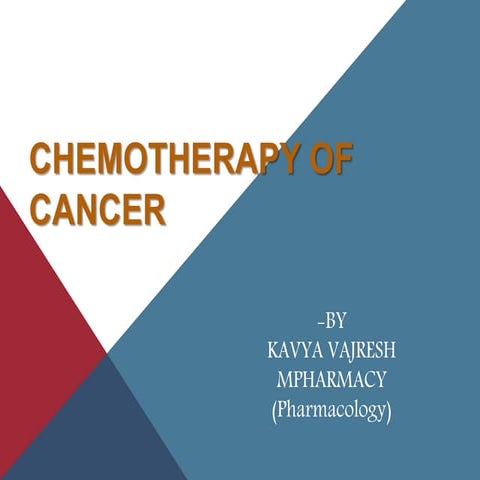 Chemotherapy of cancer | PPTX