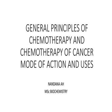 CHEMOTHERAPY OF CANCER a detailed review | PDF