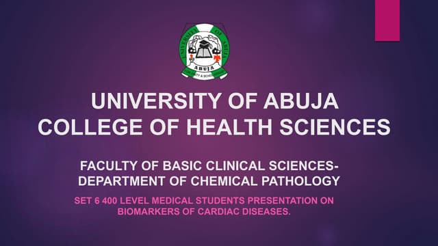 Cardiac markers in Myocardial infarction (MI) | PPTX