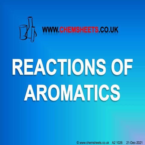 Chemsheets-A2-1026-Reactions-of-aromatics.pptx | Chemistry | Science