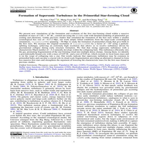Formation of Supersonic Turbulence in the Primordial Star-forming Cloud ...