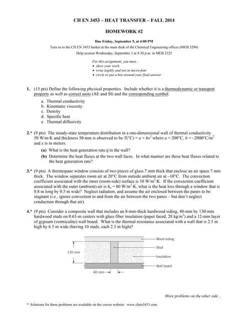 Heat and Mass Transfer Assignment | PDF