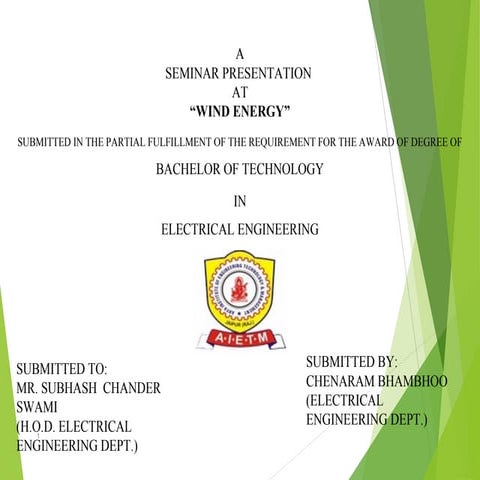 wind energy | PPT | Power and Energy Industry | Industries