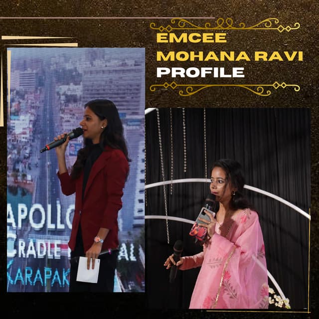 Chennai Female Emcee Mohana Ravi Profile Managed by Chennai Event ...